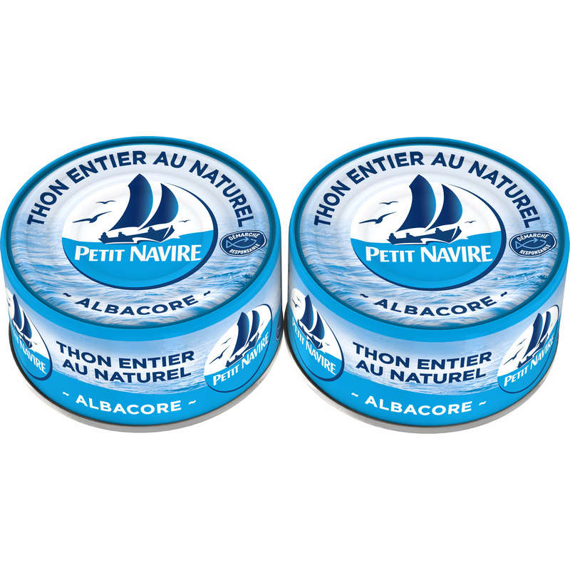 Grossiste Thon Entier au Naturel Albacore, 190g - PETIT NAVIRE