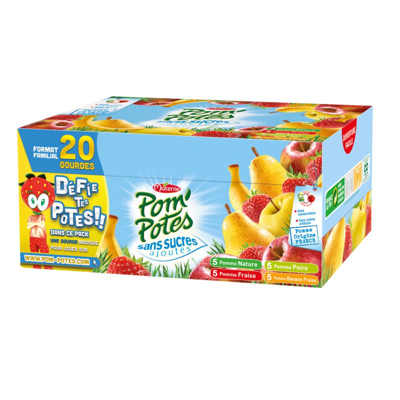 Grossiste Compotes multi variétés 20x90G - POM' POTES