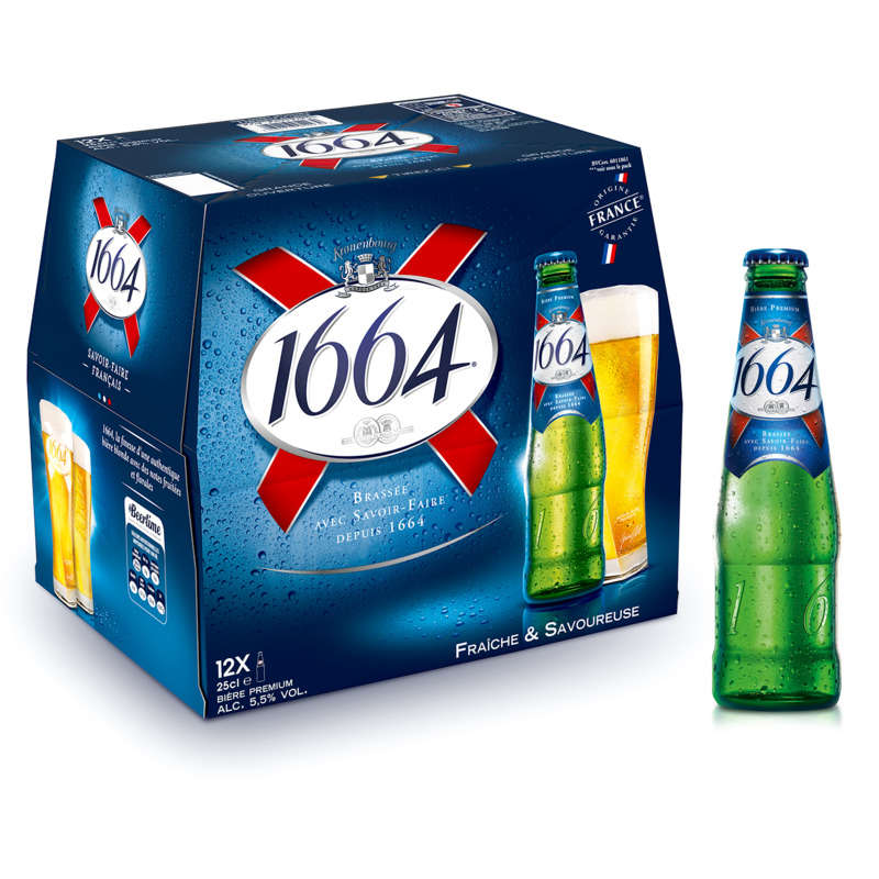 Blonde Lager Beer, 12x25cl - 1664 wholesaler