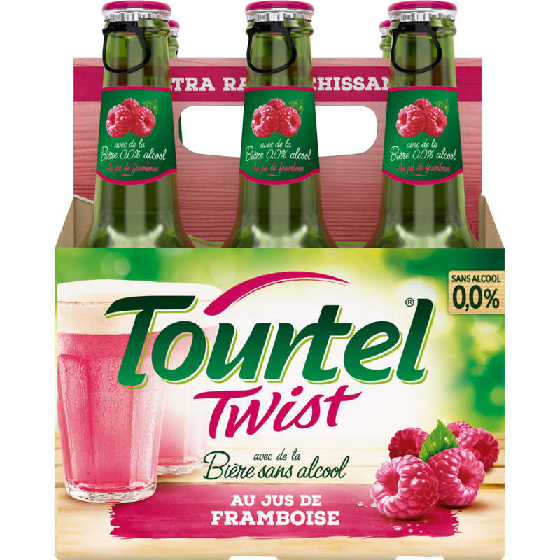 Non-Alcoholic Beer Raspberry Flavor, 6x27.5cl - TOURTEL wholesaler