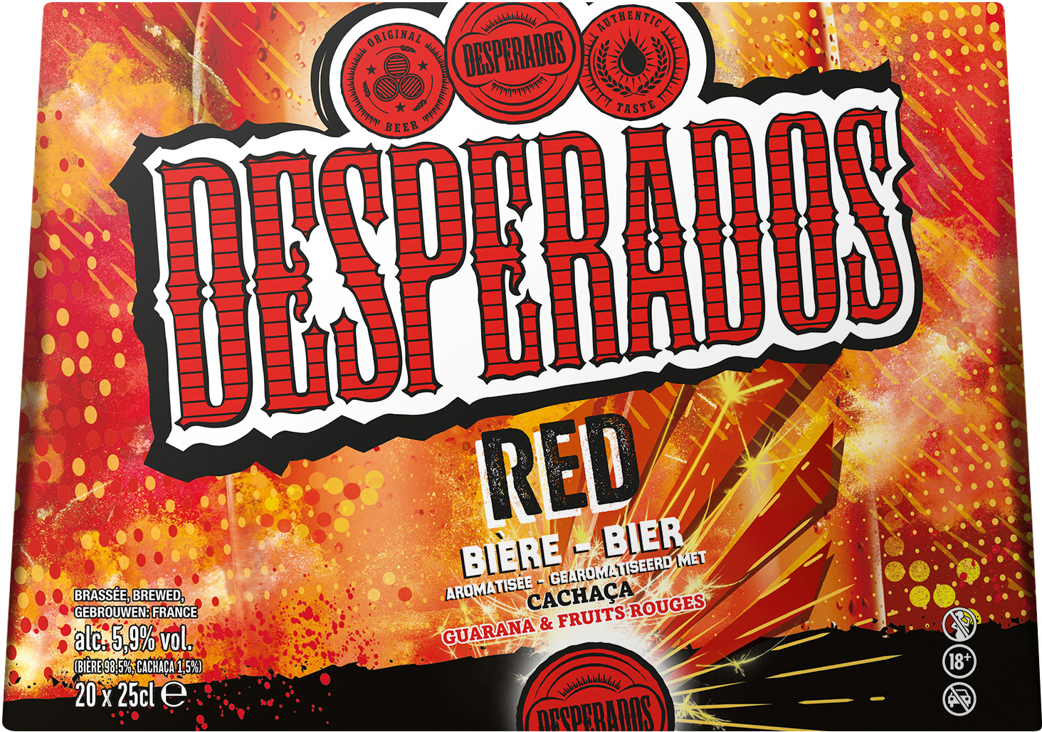 Grossiste Bière à la Tequila,Orange et Grenadine,5°9,20x25cl - DESPERADOS