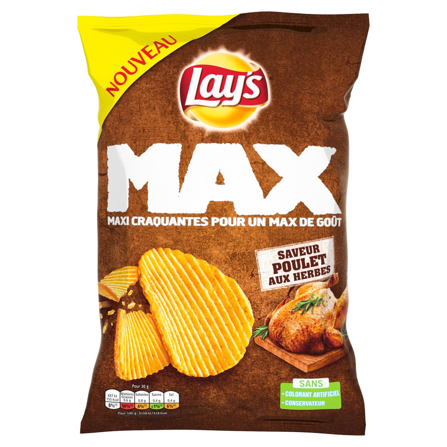 Max crisps chicken flavor with herbs 120g - LAY'S wholesaler
