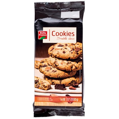 Maxi Cookie Double Choc Dark And Milk X 8 200g - BELLE FRANCE wholesaler