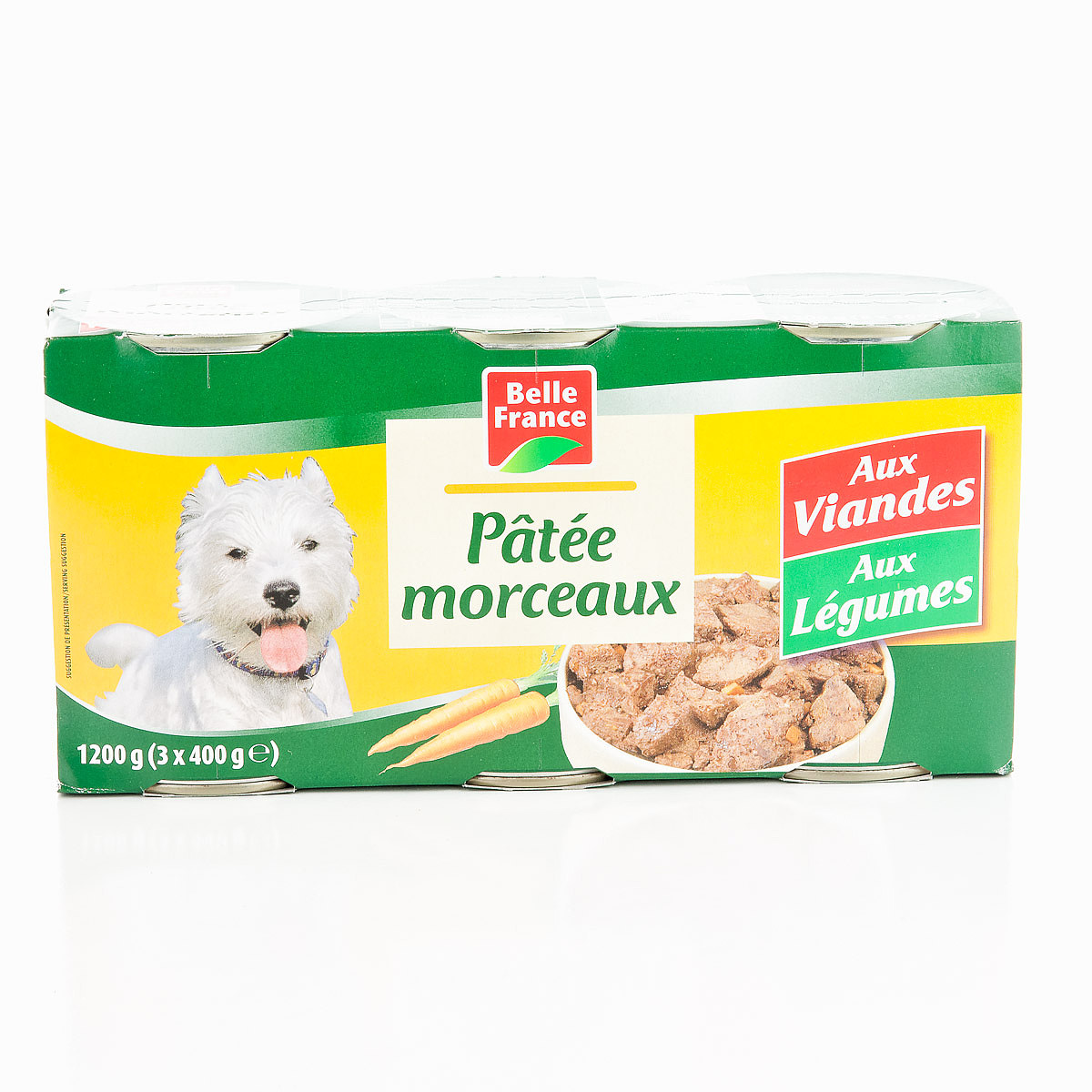 Grossiste Pâtée Avec Morceaux De Bœuf Et Légumes Pour Chien 3x400g ...