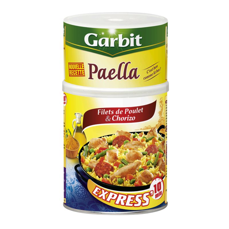 Grossiste Paella au Poulet et Chorizo , 940g - GARBIT