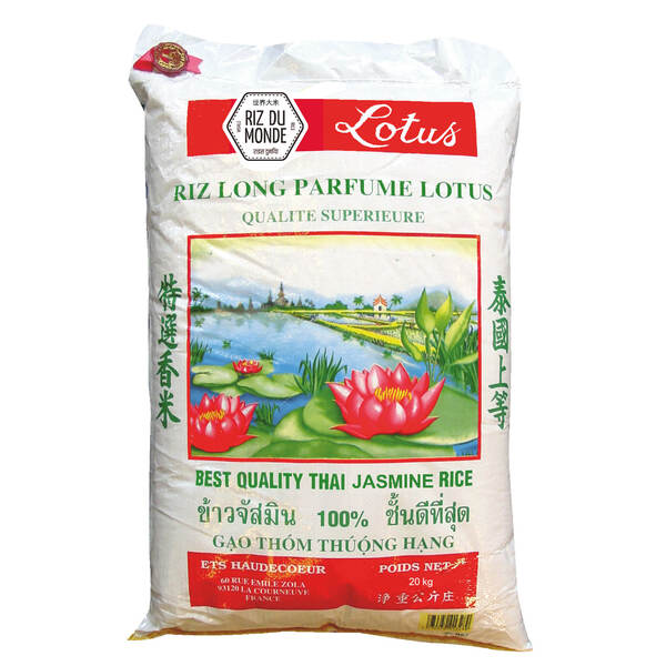 Grossiste Riz Parfumé Thaï Lotus 20kg - RIZ DU MONDE