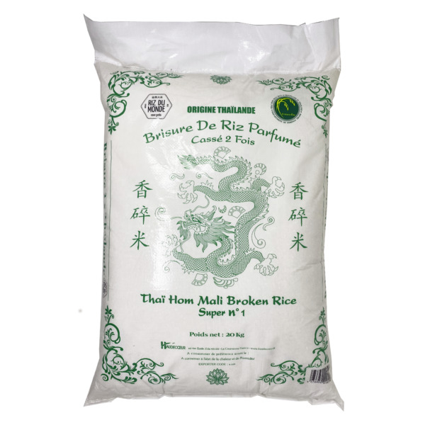 Mayorista Thai Super N ° 1 Arroz con sabor roto 2 veces 20 kg - RIZ DU MONDE