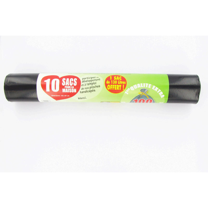 Roll of 10 trash bags 100L wholesaler