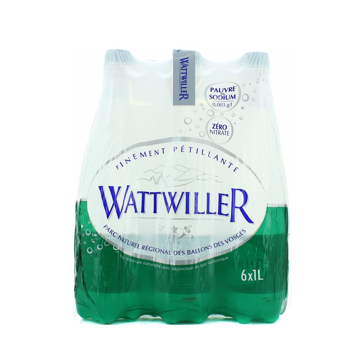 Grossiste Eau minérale gazeuse finement pétillante 6x1l - WATTWILLER