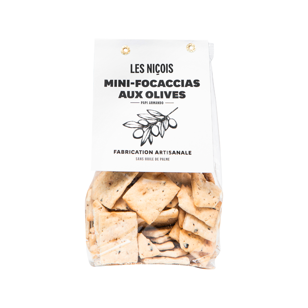 Grossiste Mini-Focaccias aux Olives, 200g - LES NIÇOIS