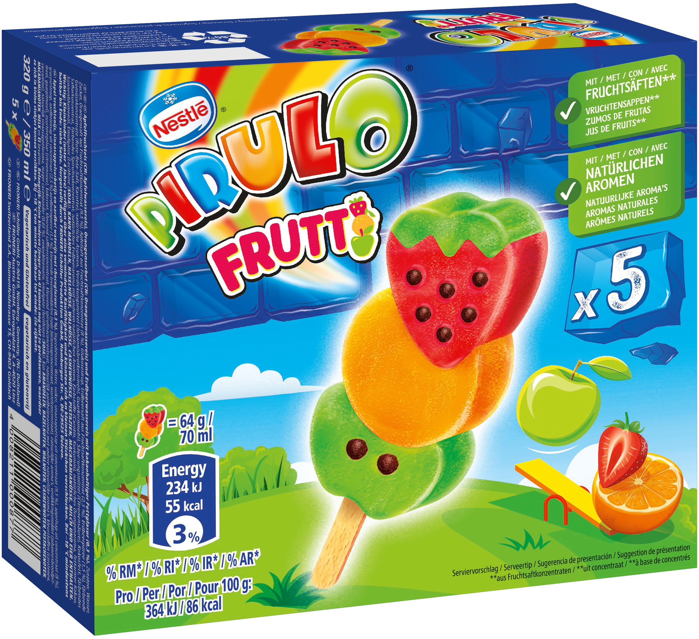 Mayorista Pirulo Frutti 5x64g