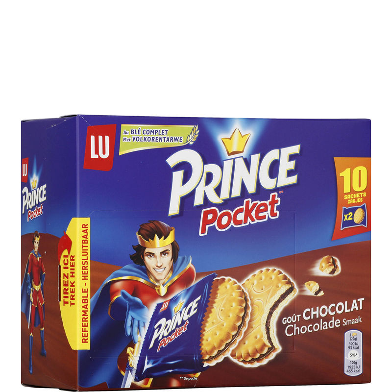 Grossiste Biscuits pocket goût chocolat x10 400g - PRINCE
