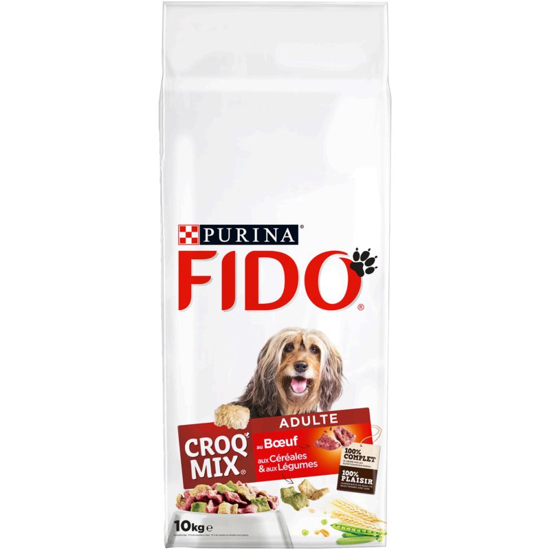 Grossiste Croquettes chiens Croq Mix Adulte bœuf Fido 10 kg - PURINA