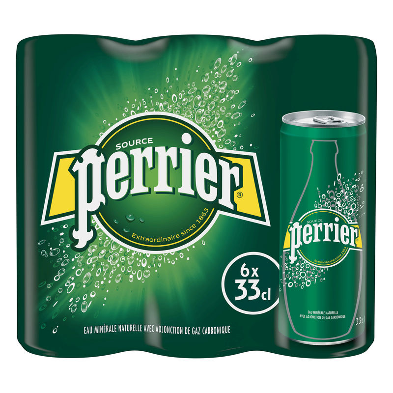 Grossiste Eau minérale gazeuse en canette 6x33cl - PERRIER