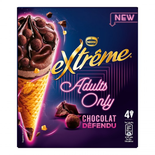 Grossiste Glaces adults only chocolat extrême x4 - NESTLE