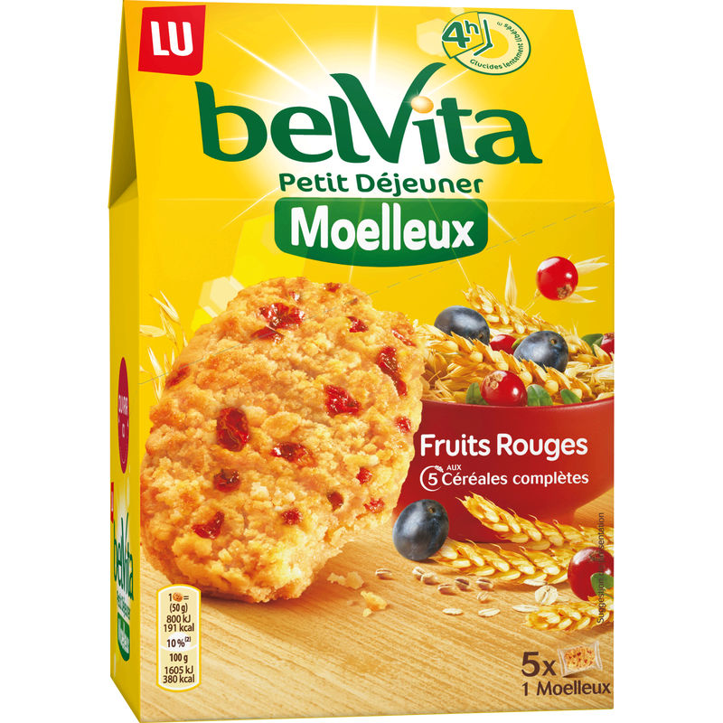 Grossiste Biscuits moelleux fruits rouges céréales 250g - BELVITA