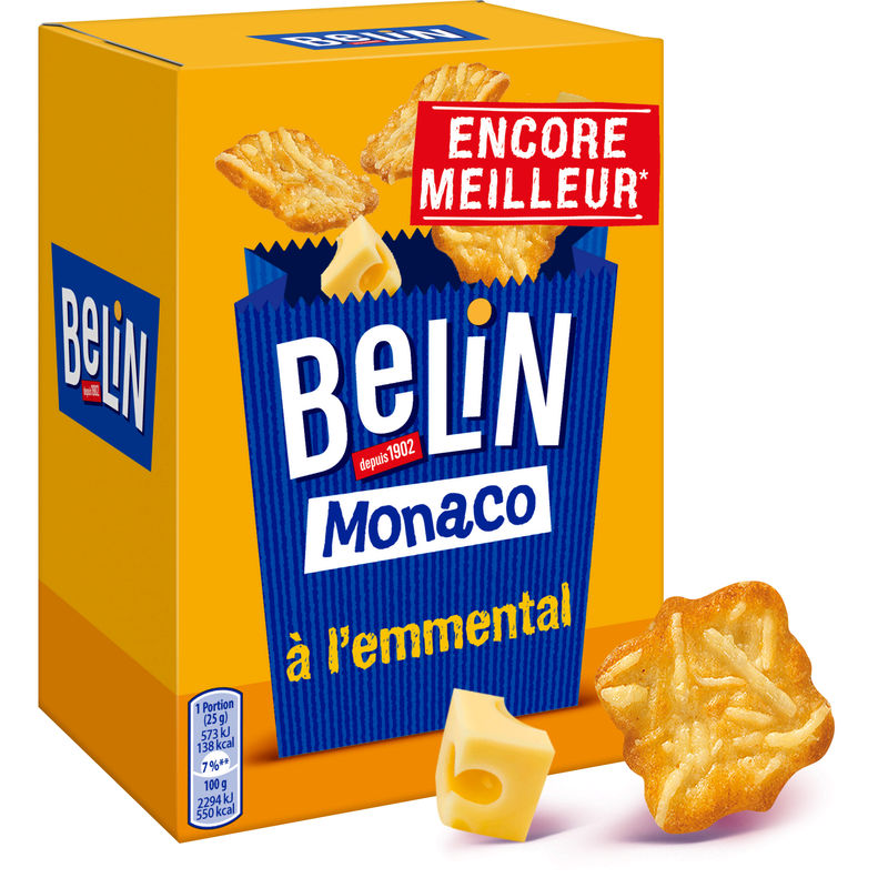 Monaco Emmental Crackers Aperitif Biscuits, 100g - BELIN wholesaler