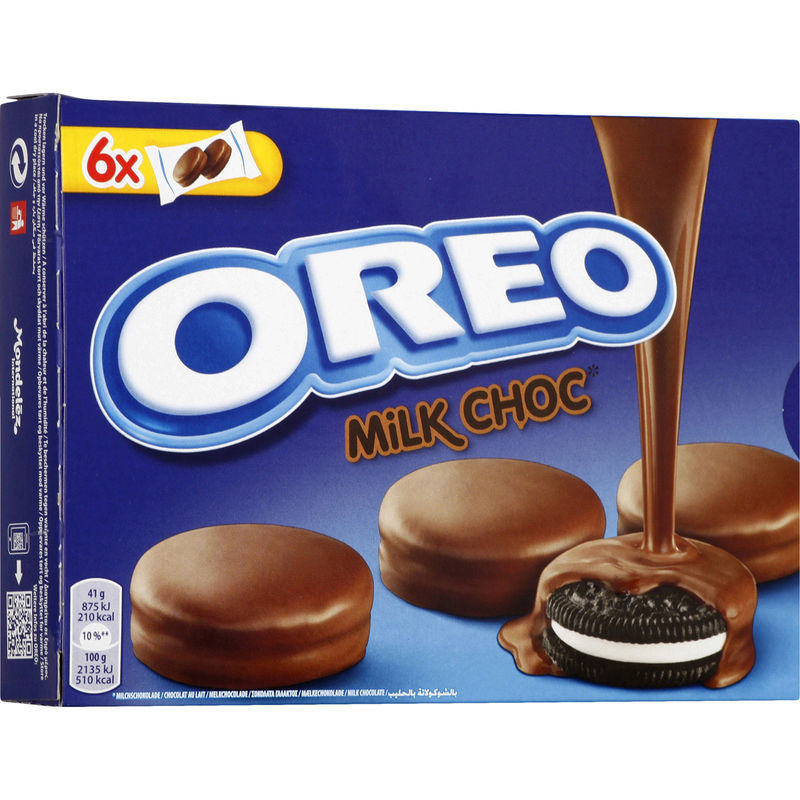 Vanilla filled biscuits coated with milk chocolate 246g - OREO wholesaler