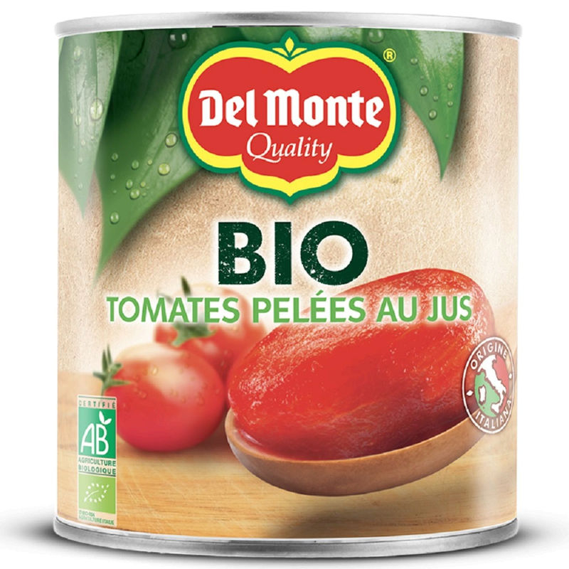 Grossiste Tomates pelées au jus BIO 480g - DEL MONTE